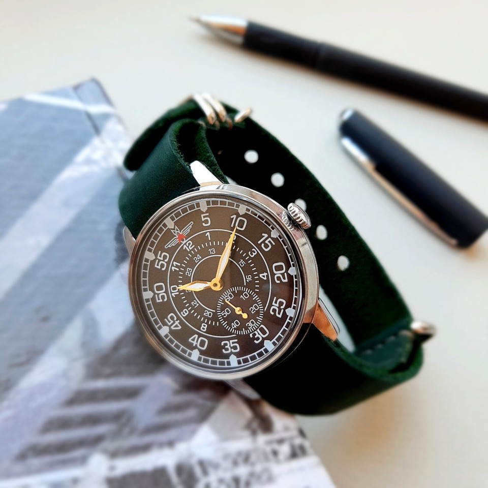 Mechanical watch POBEDA Aviator, military watch, men's vintage wrist ...