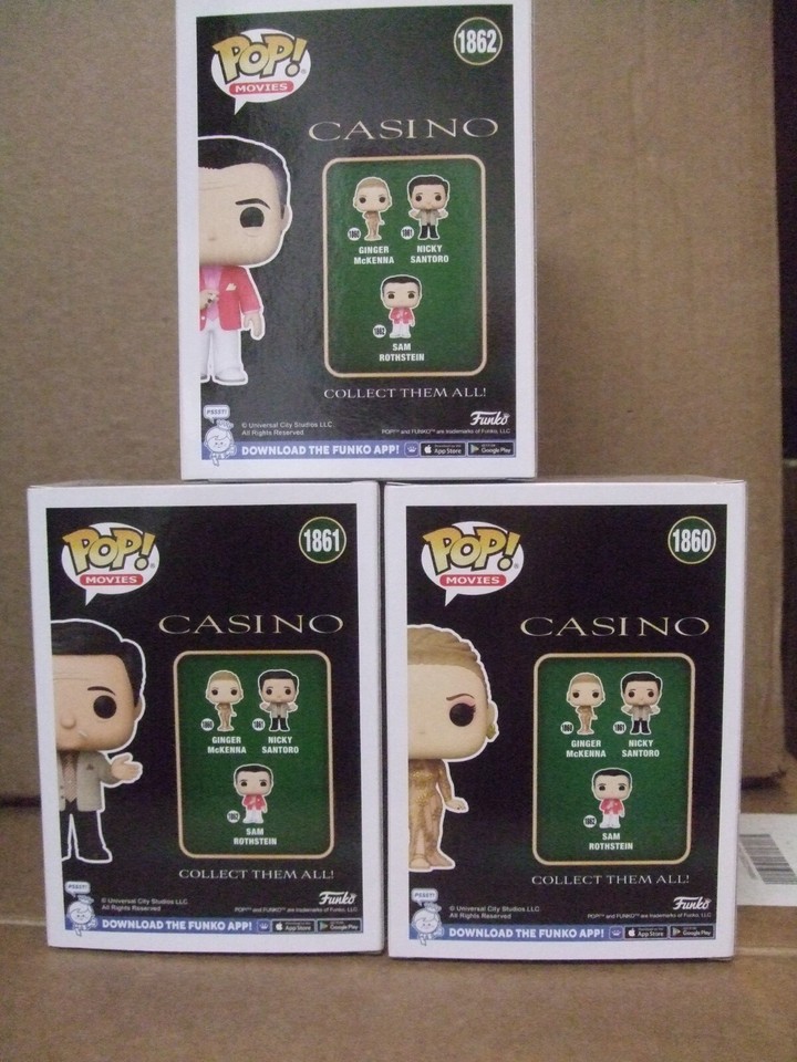 Funko POP SAM ROTHSTEIN , Nicky , GINGER Casino Movies #1862 #1860 ...