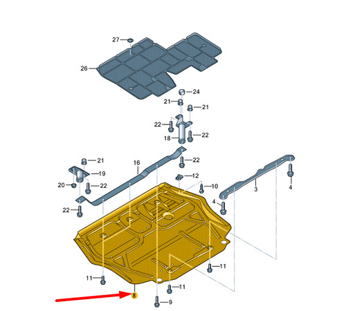 AUDI A3 8P ENGINE/GEARBOX ASSY SKID PLATE PLASTIC COVER 5K0825901C NO🇺🇸 ...