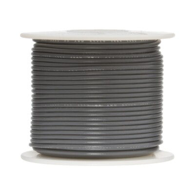 20 AWG Stranded Topcoat Hook Up Wire, Gray, 100 ft, 0.067" Dia, UL1007 ...