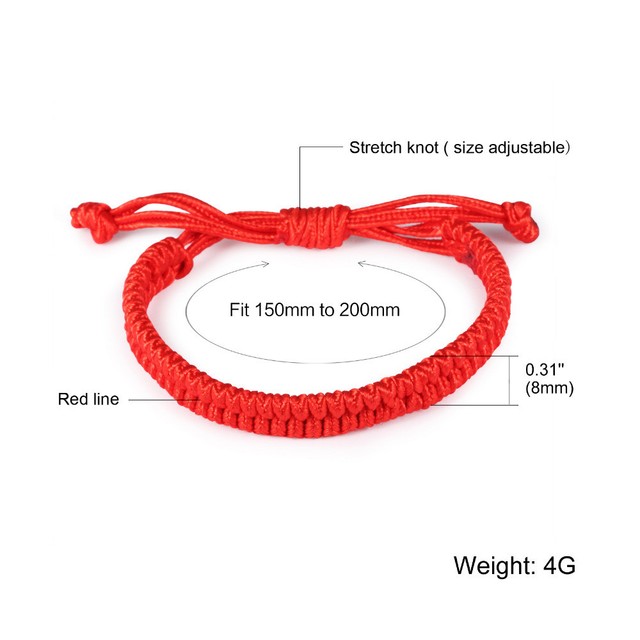 Handmade Double Layer Chinese Red Rope Bracelets Women Lucky Adjustable ...