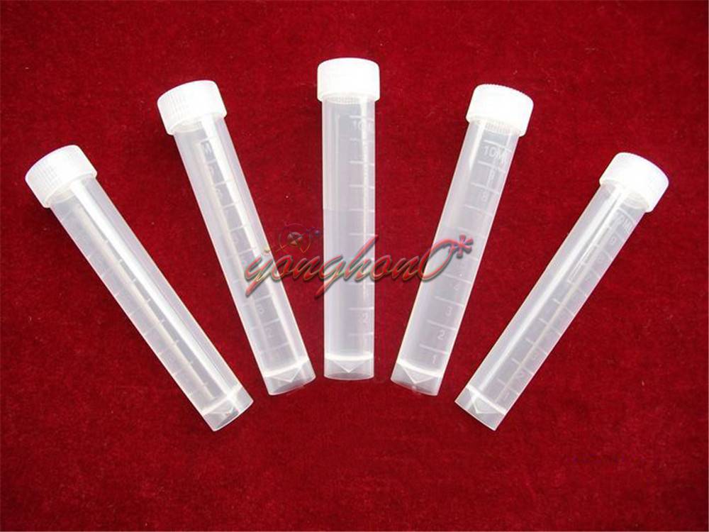 20/50/100pcs 10ml Lab Plastic Frozen Test Tubes Vial Seal Cap Container ...