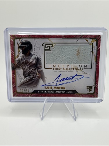 2024 Topps Inception MLB First Milestones Autograph Relic Luis Matos ...