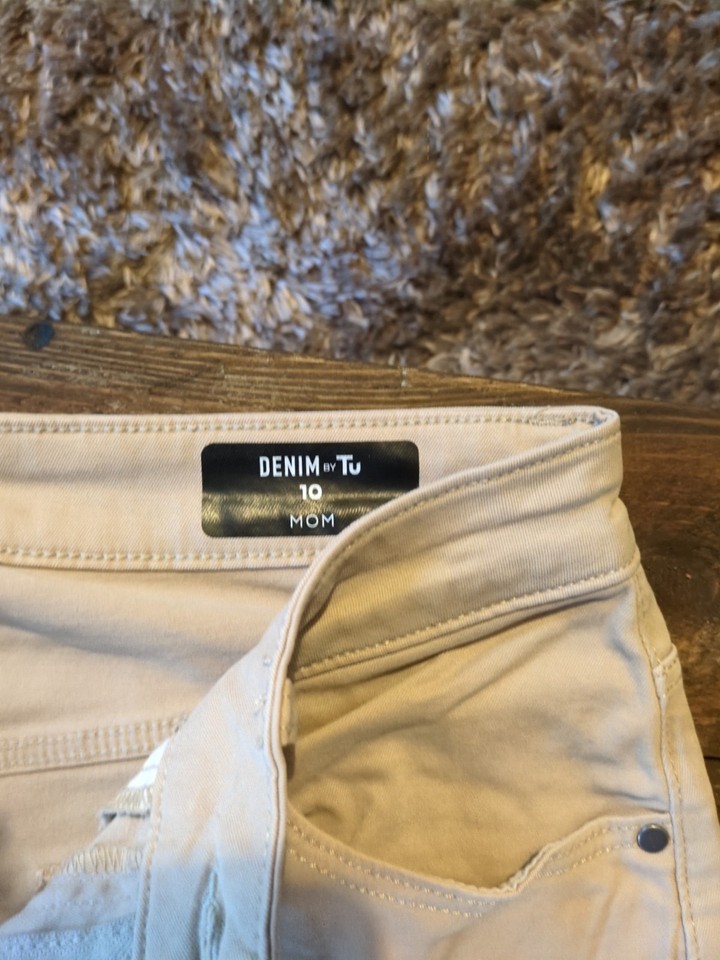 (214) Ladies Size 10 Light Beige MOM jeans From TU worn Once | eBay UK