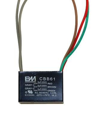 HUNTER CEILING FAN CAPACITOR CBB61 5uf+5uf+5uf 5 WIRE with 1 year ...