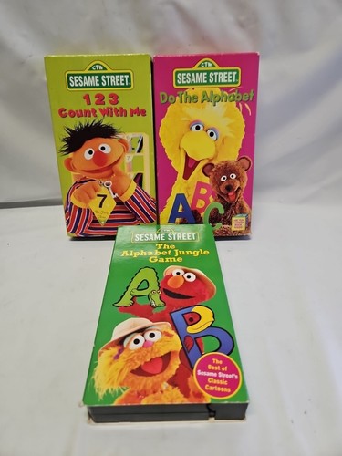 SESAME STREET 123 COUNT W ME DO THE ALPHABET JUNGLE GAME LOT 3 VHS | eBay