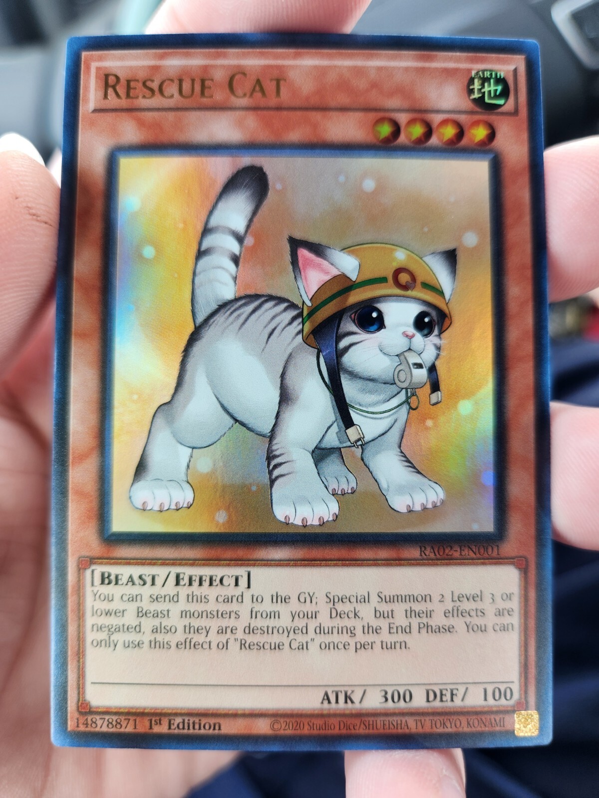 Yugioh Rescue Cat RA02-EN001 25th Aniv Rarity Col II 1st Ed Ultra Rare ...