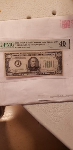 1934A $500 frn PMG40 Federal Reserve Note Kansas City Fr#2202-J | eBay