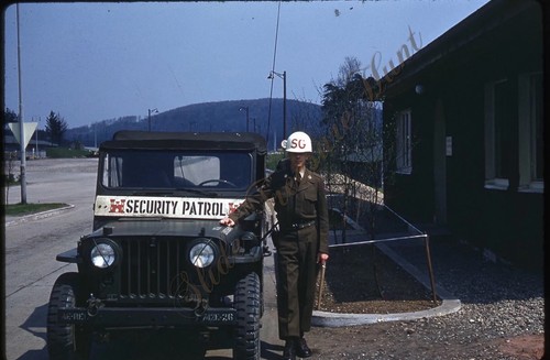 Military Security Force Guard Jeep 1950s Slide 35mm Red Border ...