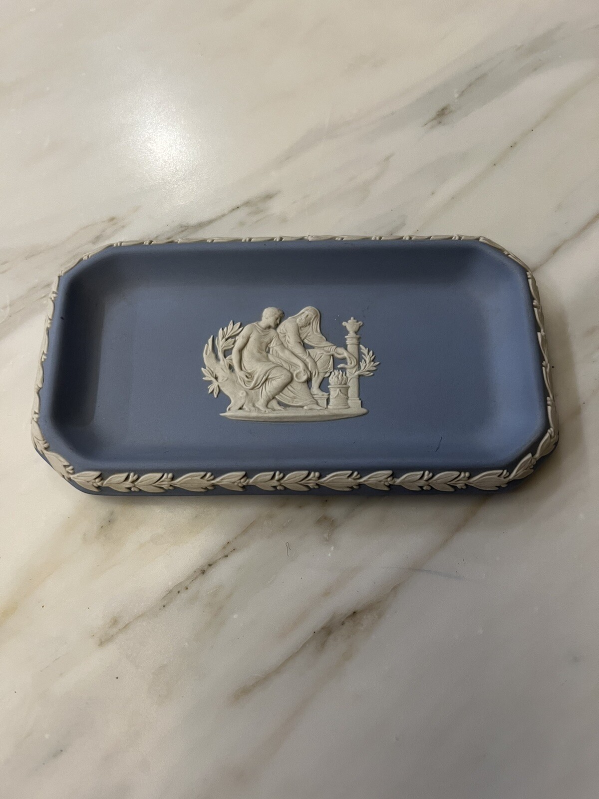 Vintage Wedgwood Jasperware Small Blue Tray 6x3 Inches Trinkets Vanity ...