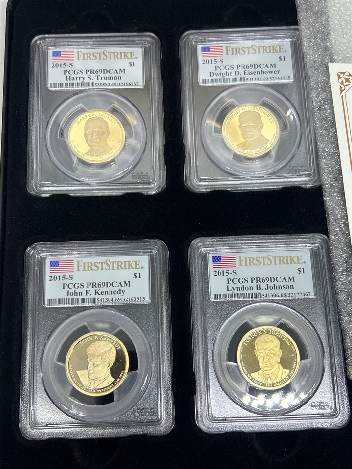 2015-S First Strike Proof Presidential Dollar Coins Set PCGS PR 69 DCAM ...