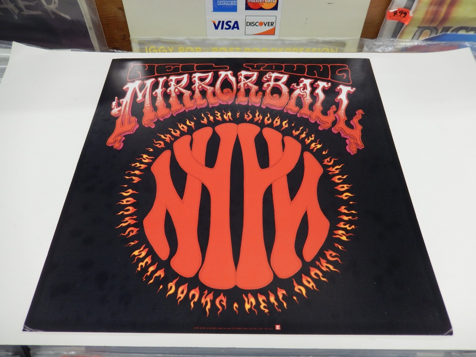 NEIL YOUNG MIRROR BALL RARE Promo Poster Flat ORIGINAL VINTAGE CSNY ...