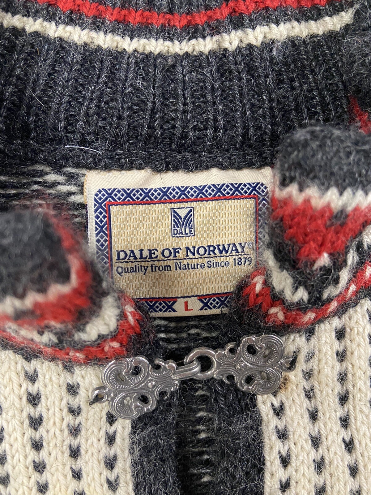 Vintage Dale of Norway Wool Metal Clasps Sweater Womens Size Large 90s ...
