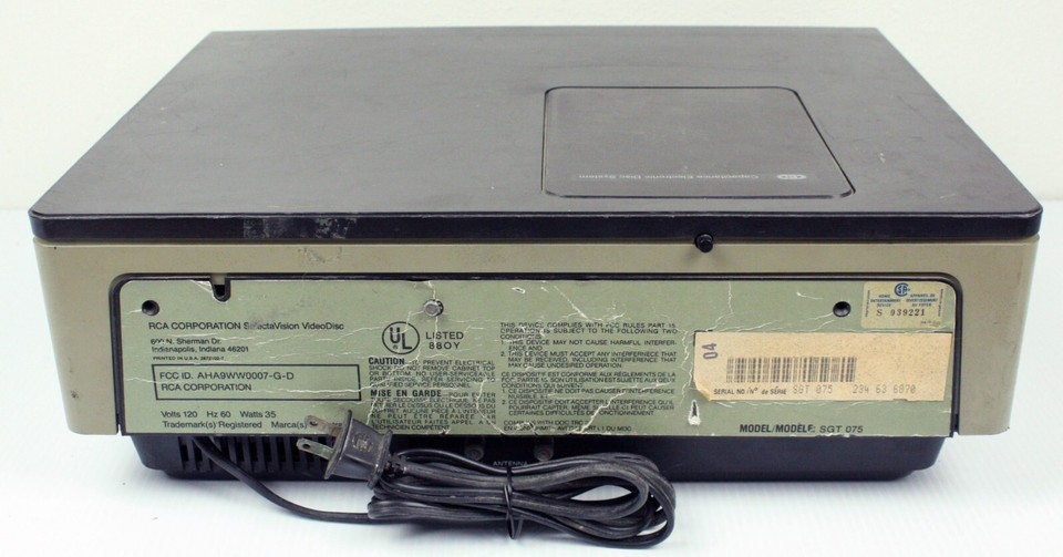 RCA Selectavision Videodisc CED Player Model SGT-075 - WORKS + 11 discs ...