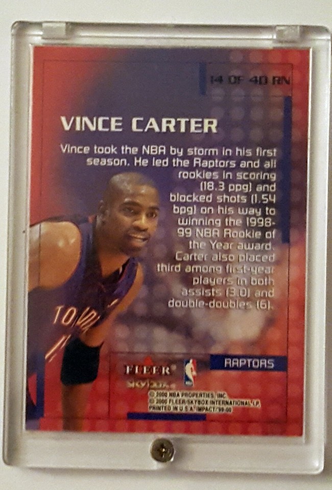 HOTT!! Vince Carter 99 FLEER 14/40 rookie card AUTOGRAPHED...not ...