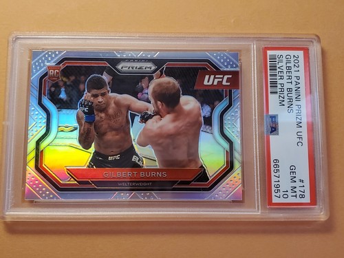 2021 Panini Silver Prizm UFC #178 Gilbert Burns RC Rookie PSA 10 GEM ...