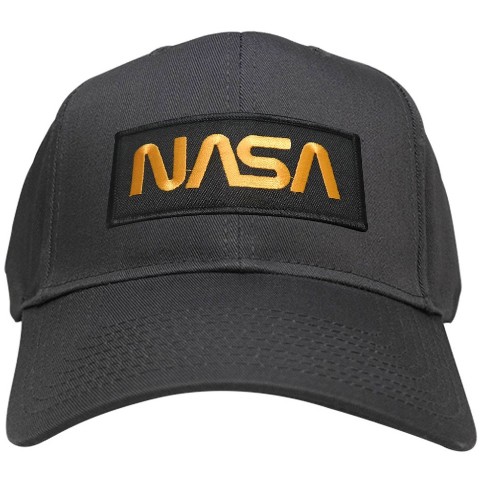 NASA Worm Gold Text Embroidered Iron On Patch Snapback Baseball Cap | eBay