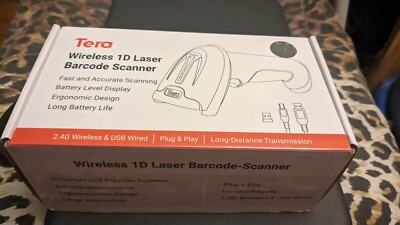 Tera 5100 Wireless 1D Laser Barcode Scanner with Battery Level ...