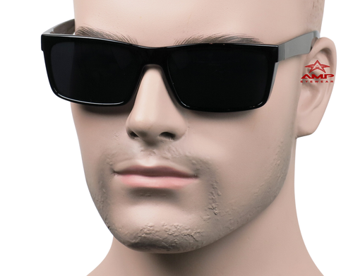 Square Cholo Sunglasses OG LOC Style Gangster Super Dark Black Glossy ...