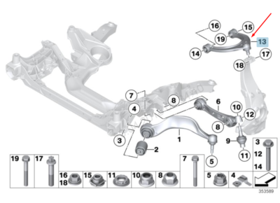 BMW 7 F01 front right upper arm 31126857516 2015 NEW | eBay