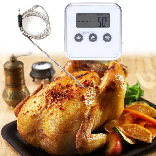 Electronic Thermometer Timer Food Meat Temperature Meter Gauge with ...