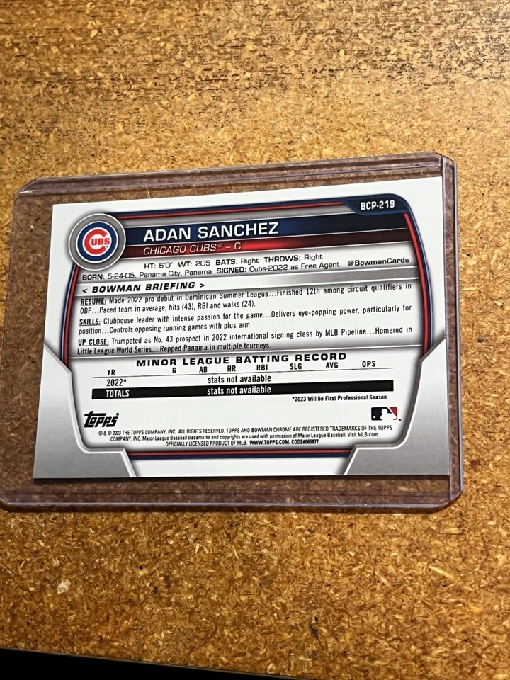 2023 Bowman Chrome Baseball Bowmans 1st Card # BCP-219 Adan Sanchez | eBay