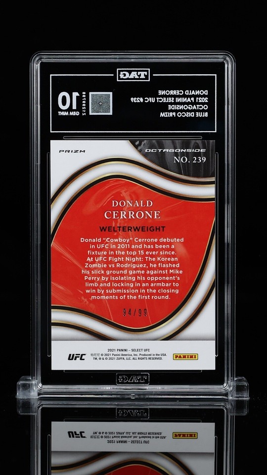 2021 Panini Select UFC #239 Donald Cerrone Octagonside Blue /99 TAG GM ...