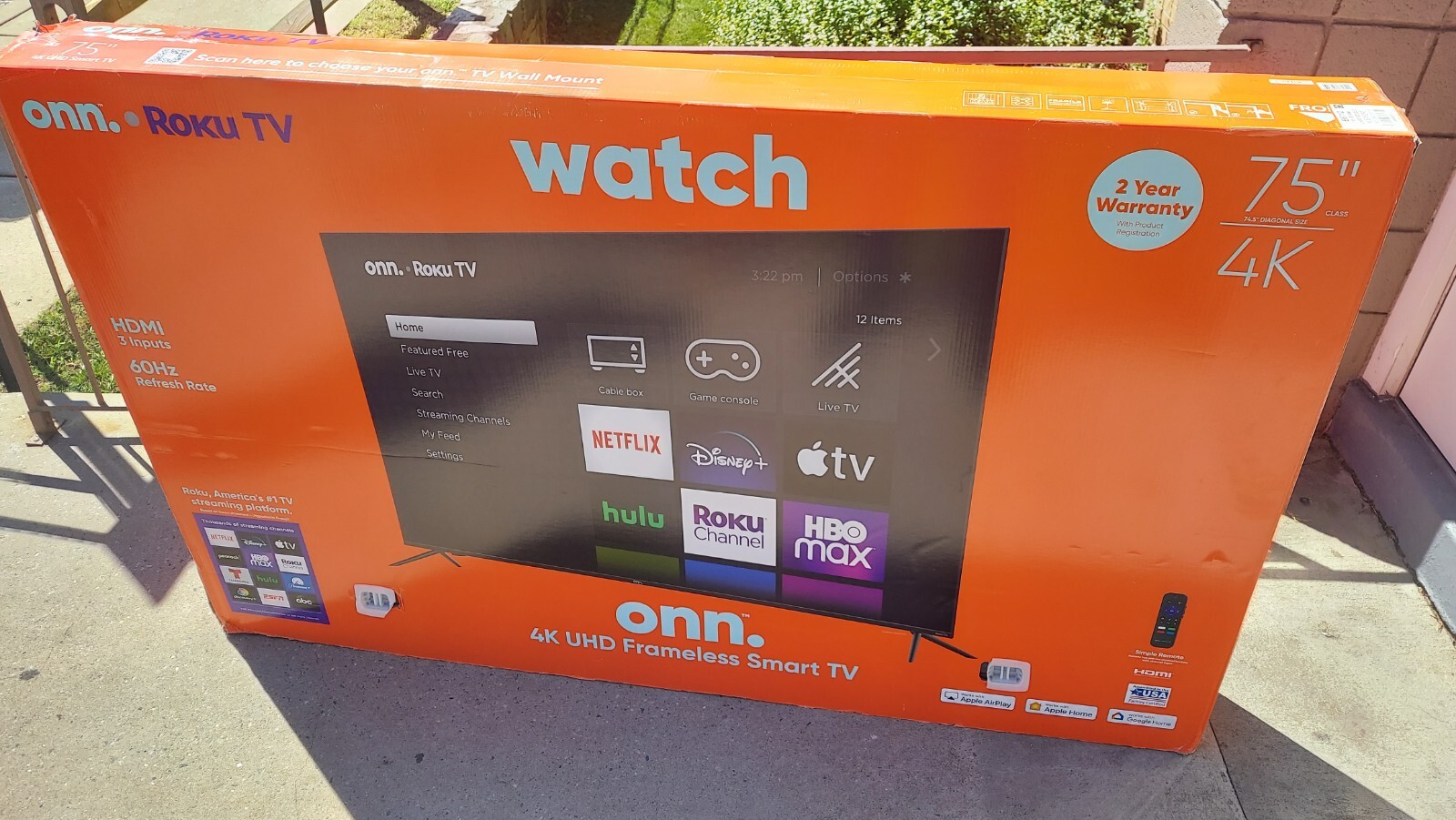 ONN Class 100044717 75'' 4K UHD HDR LED | Grelly USA