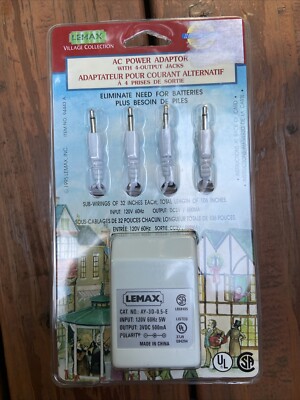 LEMAX Village Collection Genuine 3V AC Power Adaptor w/4 Output Jacks ...