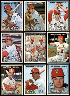 1967 Topps St. Louis Cardinals Team Set 1967 World Series Champs! 5 ...