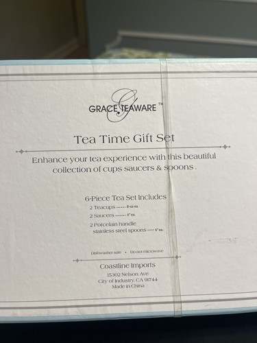Grace Teaware Tea Time Gift Set 6 Piece cups, saucers spoons | eBay