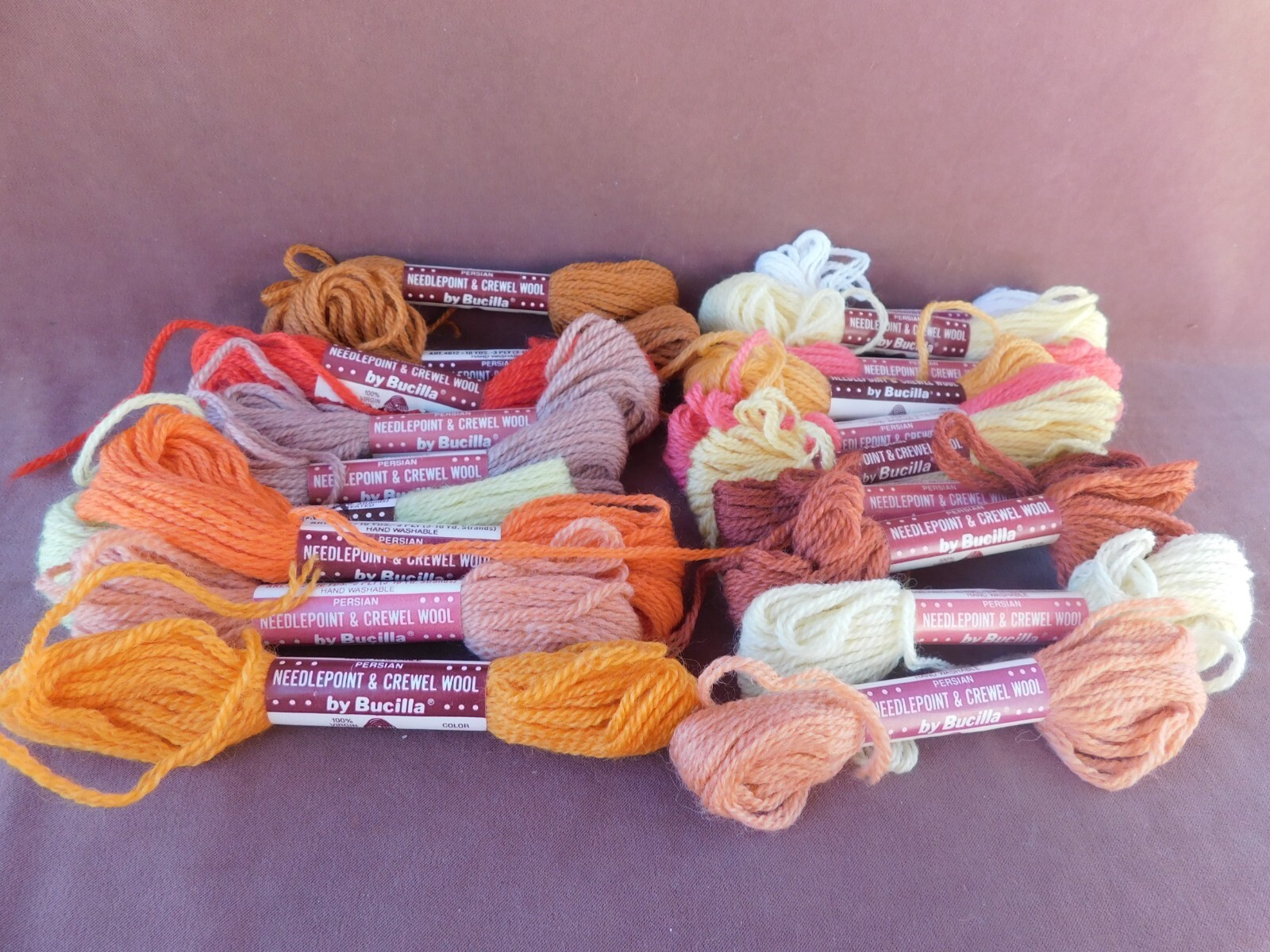 Lot of 19 -10 yd Skeins Bucilla Persian Needlepoint & Crewel Virgin ...