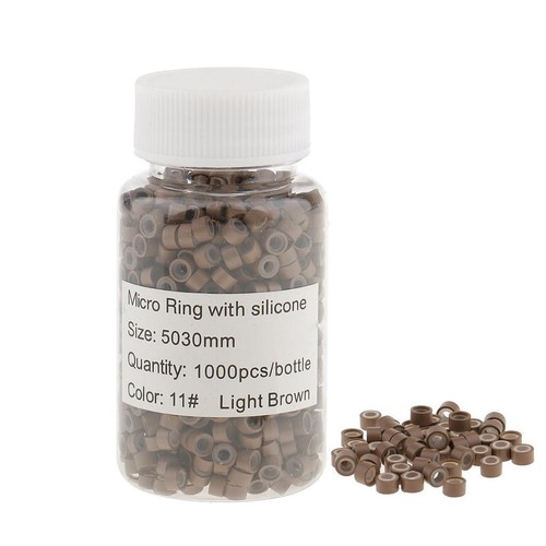 1000pcs mini rings with silica gel insert hair bun extension loops ...