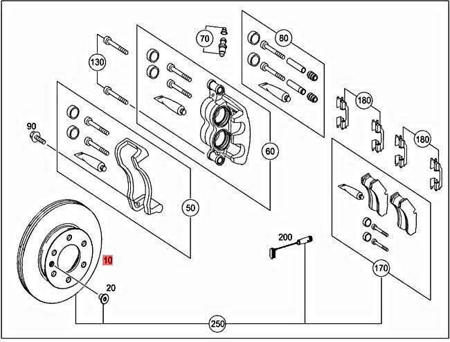 Genuine MERCEDES 906 5-t Box 906 Bus Flatbed / Chassis Brake disc ...