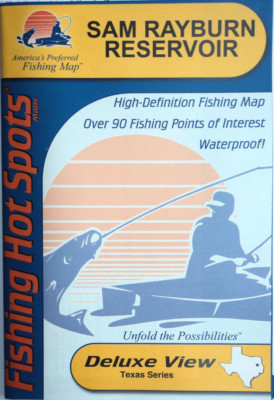 Sam Rayburn Reservoir Detailed Fishing Map, GPS Points, Waterproof # ...
