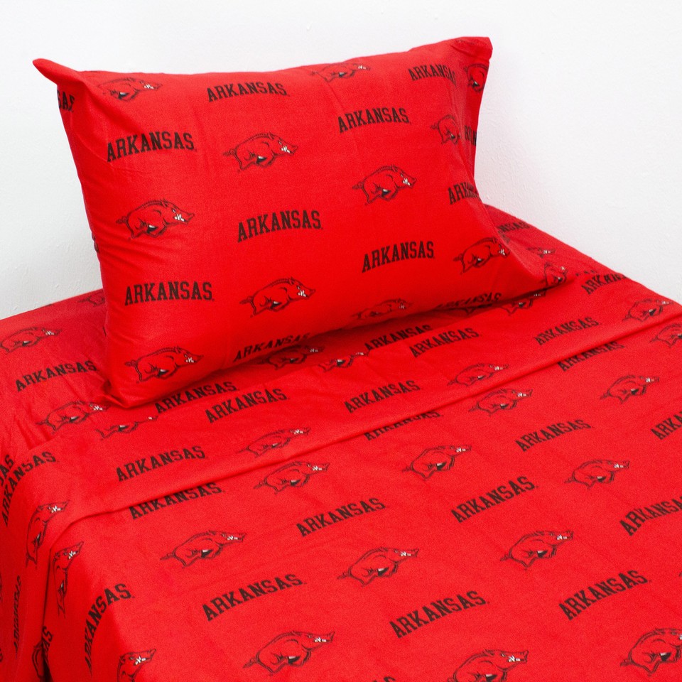 College Covers Everything Comfy Arkansas Razorbacks Sheet Set | eBay