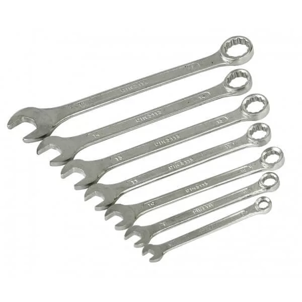 Rolson 7pc Metric Combination Spanner Set 6,8,10,11,13,14,17mm Chrome ...