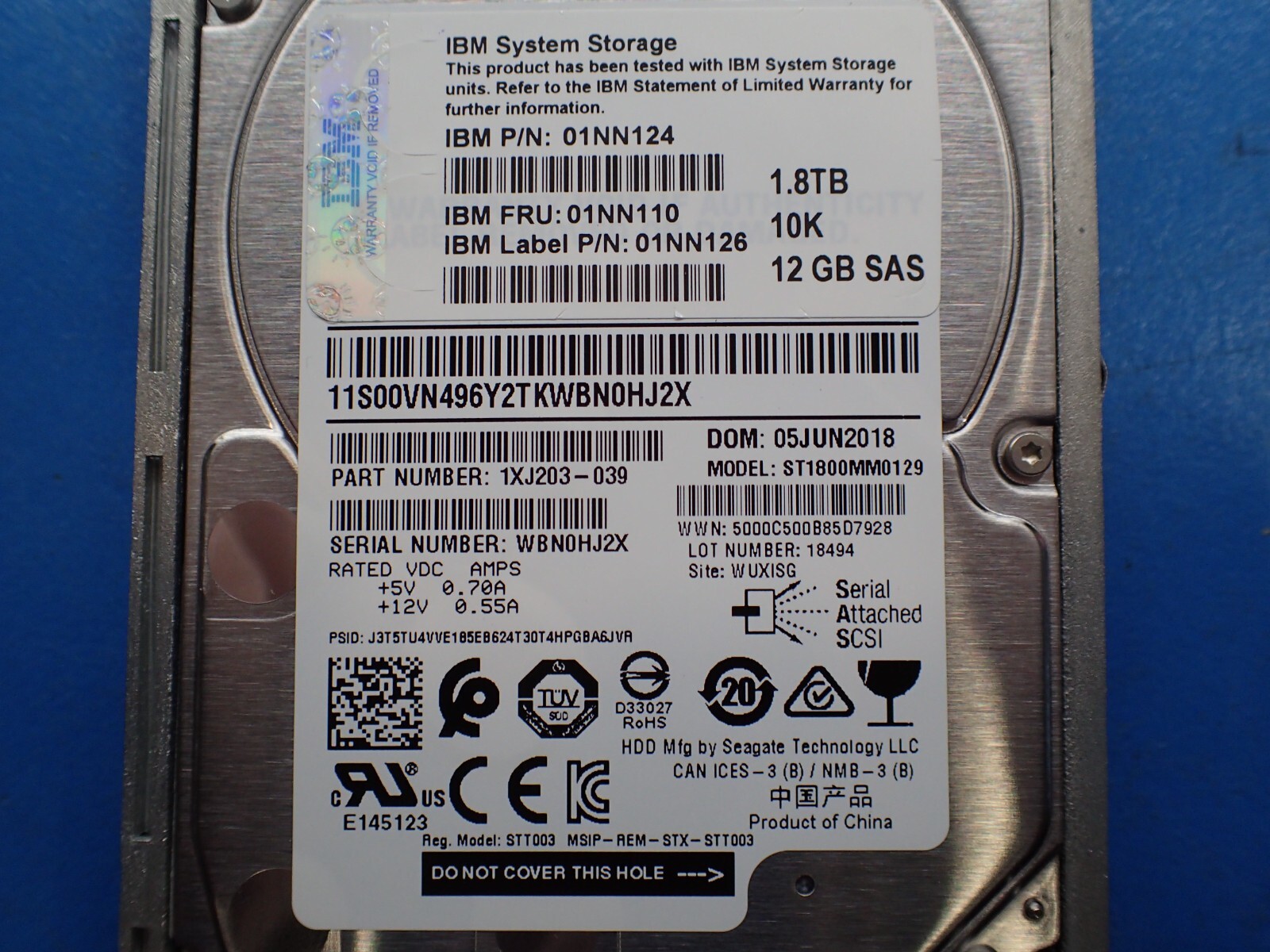 IBM 1.8TB 01NN126 01NN124 01NN110 1.8TB 10K server Hard Drive 01NN126 ...