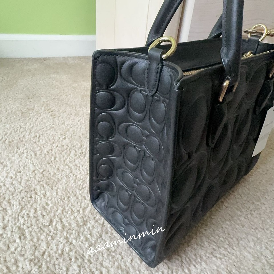 NWT Coach Maggie Small Tote Bag In Signature Leather in Black CY670 | eBay