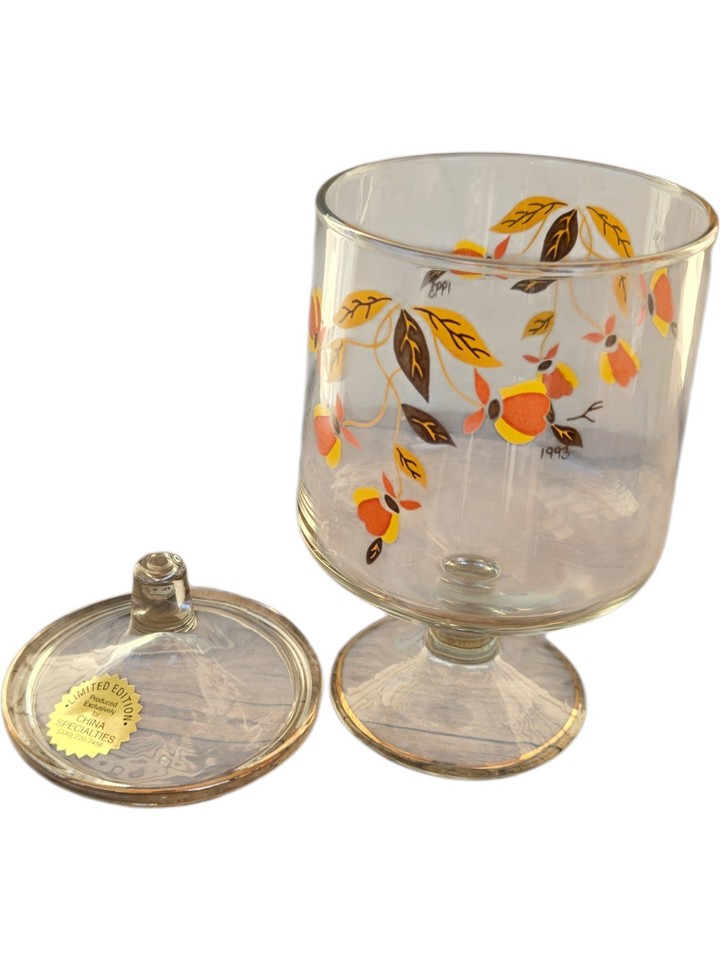 Jewel Tea Autumn Leaf Libbey lidded Candy Jar NALCC | eBay