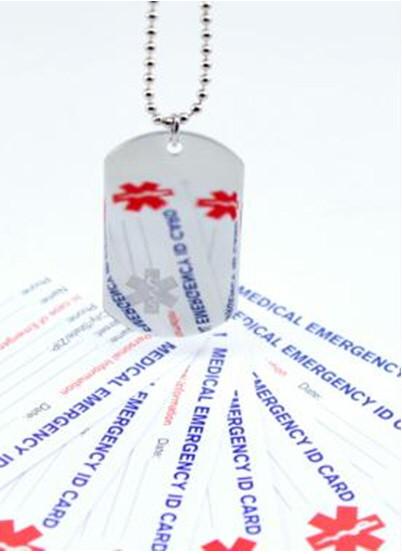 Medical Alert ID Dog Tag with Raised Emblem. Free Wallet Card! Free ...