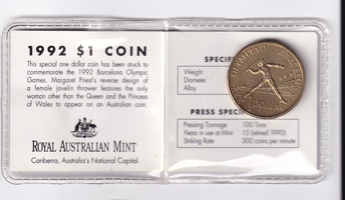 AUSTRALIAN: 1992 $1 OLYMPIAD BARCELONA OLYMPICS COIN IN FLIP #329 ...