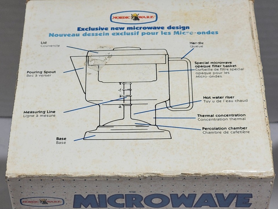 VINTAGE BLACK NORDICWARE MICROWEAVE COFFEE MAKER PERCOLATOR MAKES 6 ...