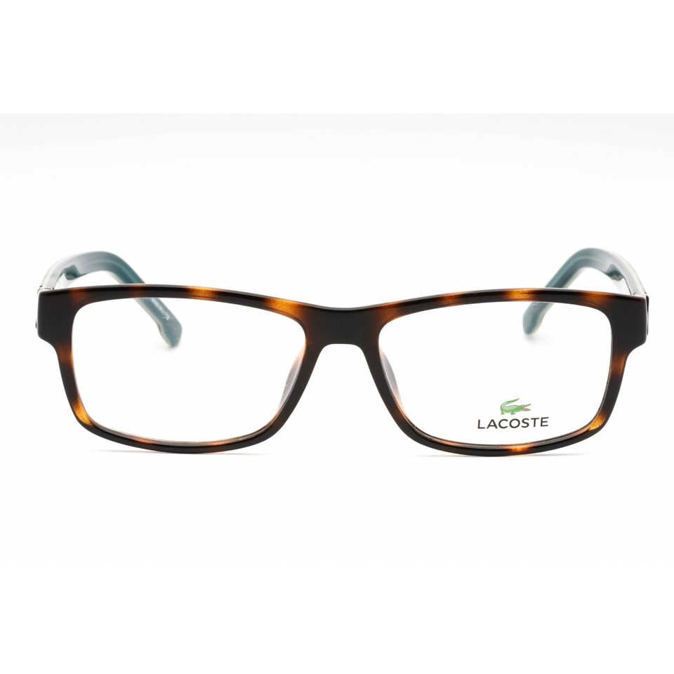 Lacoste Men's Eyeglasses Havana Plastic Rectangular Full Rim Frame ...
