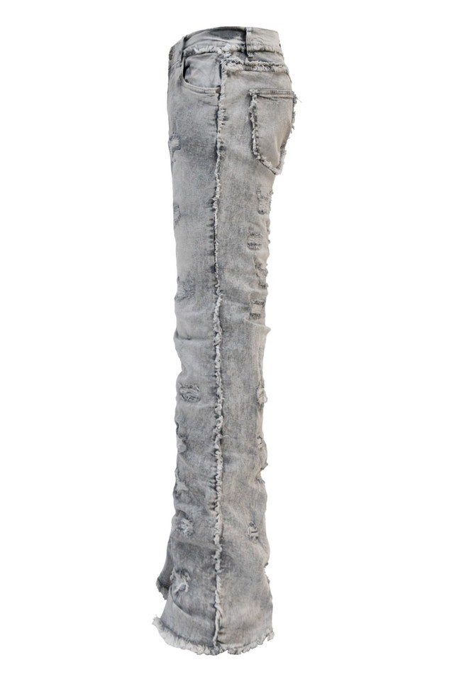 Evolution Men's Essential No End Distressed Stacked Fit Denim Jeans ...