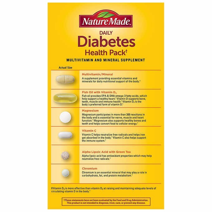 Diabetic Health Pack, 60 Packets Daily Multi Vitamin Mineral Support ...
