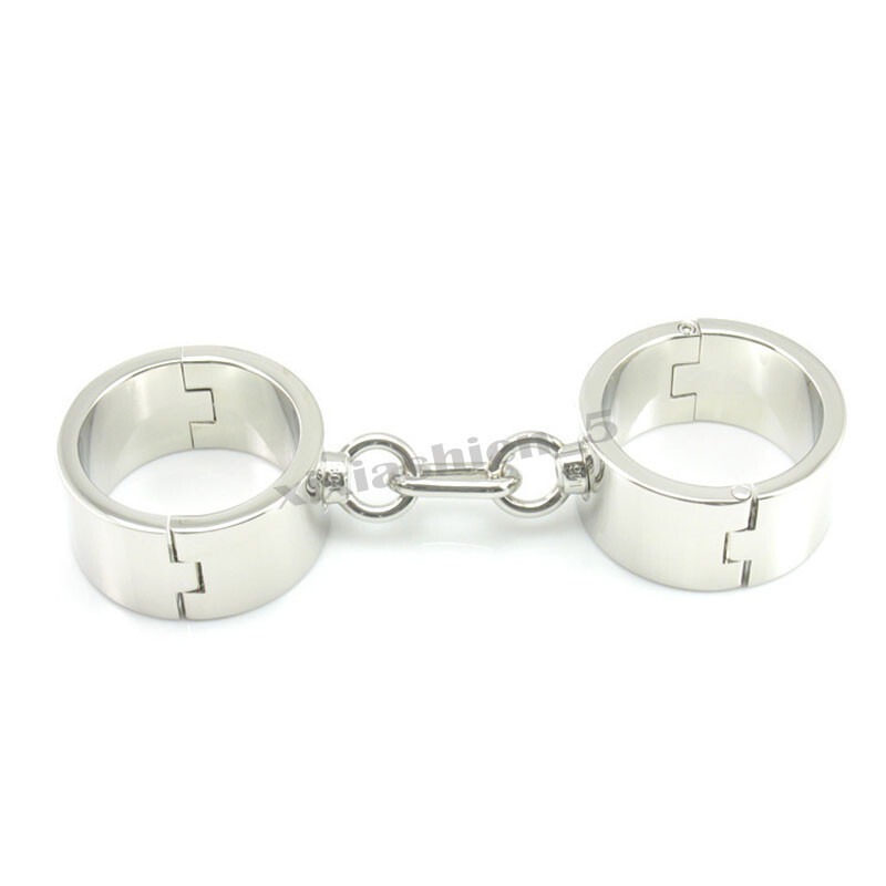 Heavy 8.5cm Dia Ankle Cuffs Stainless Steel Shackle Restraint Fetter ...