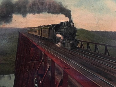 Postcard Hand Tinted Train Crossing Boone Viaduct, Boone Iowa. X3 | eBay