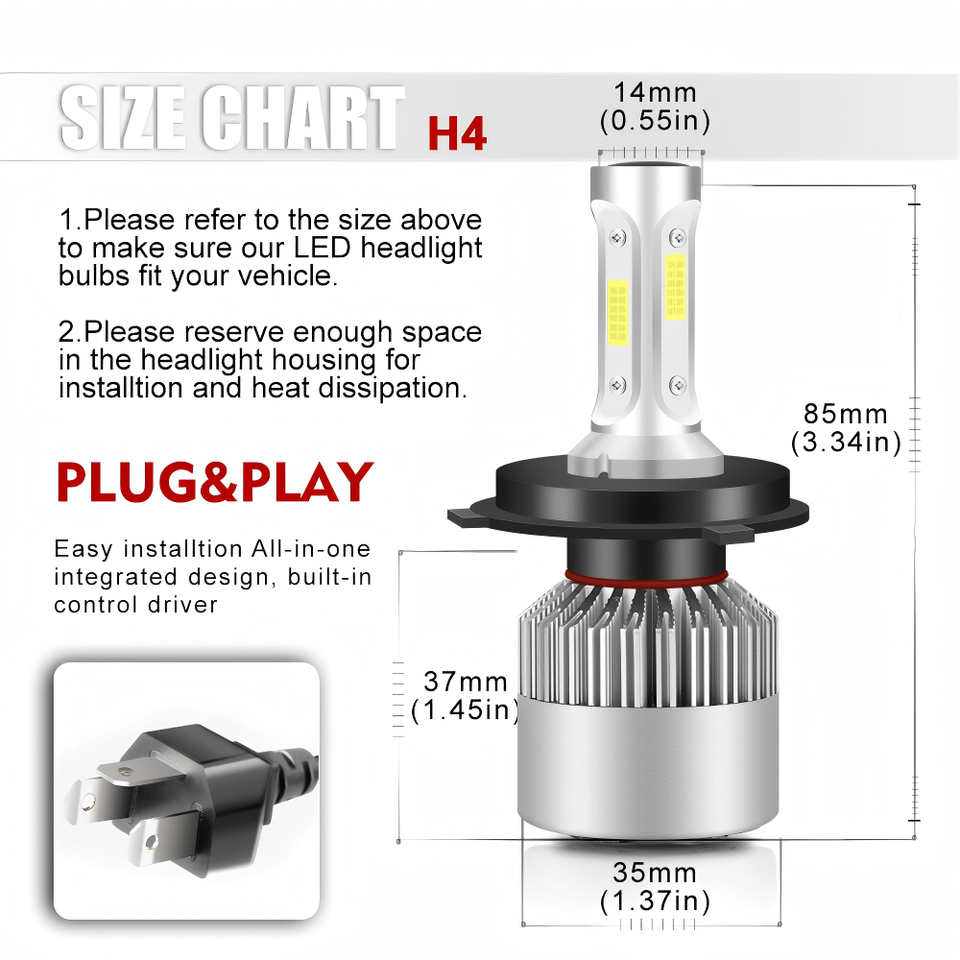 Pair 7" Inch Round LED Headlights Halo DRL Fit Ford F1 1948 1949 1950 ...