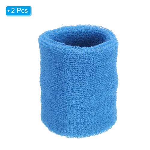 2Pcs 8x10cm Sport Wristbands Cotton Athletic Sweatband Sky Blue | eBay